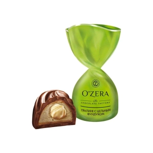 კანფეტი შოკოლადის ოზერა პრალაინი მთლიანი თხილით 500გრ